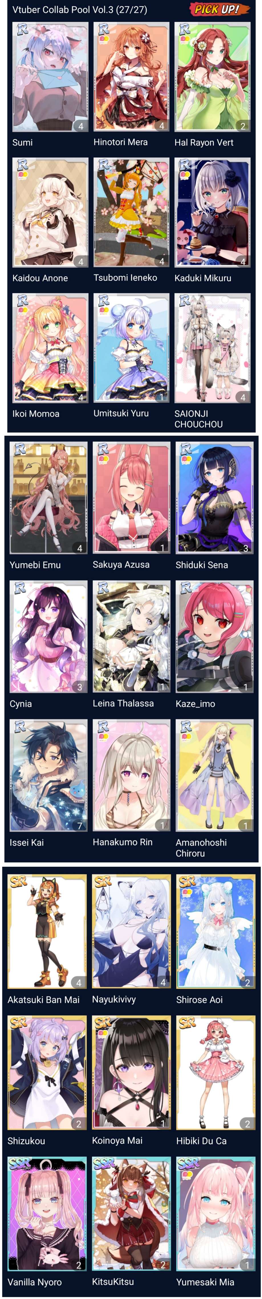 Vtuber Collab Pool Vol. 3 [27] - QooApp User Notes