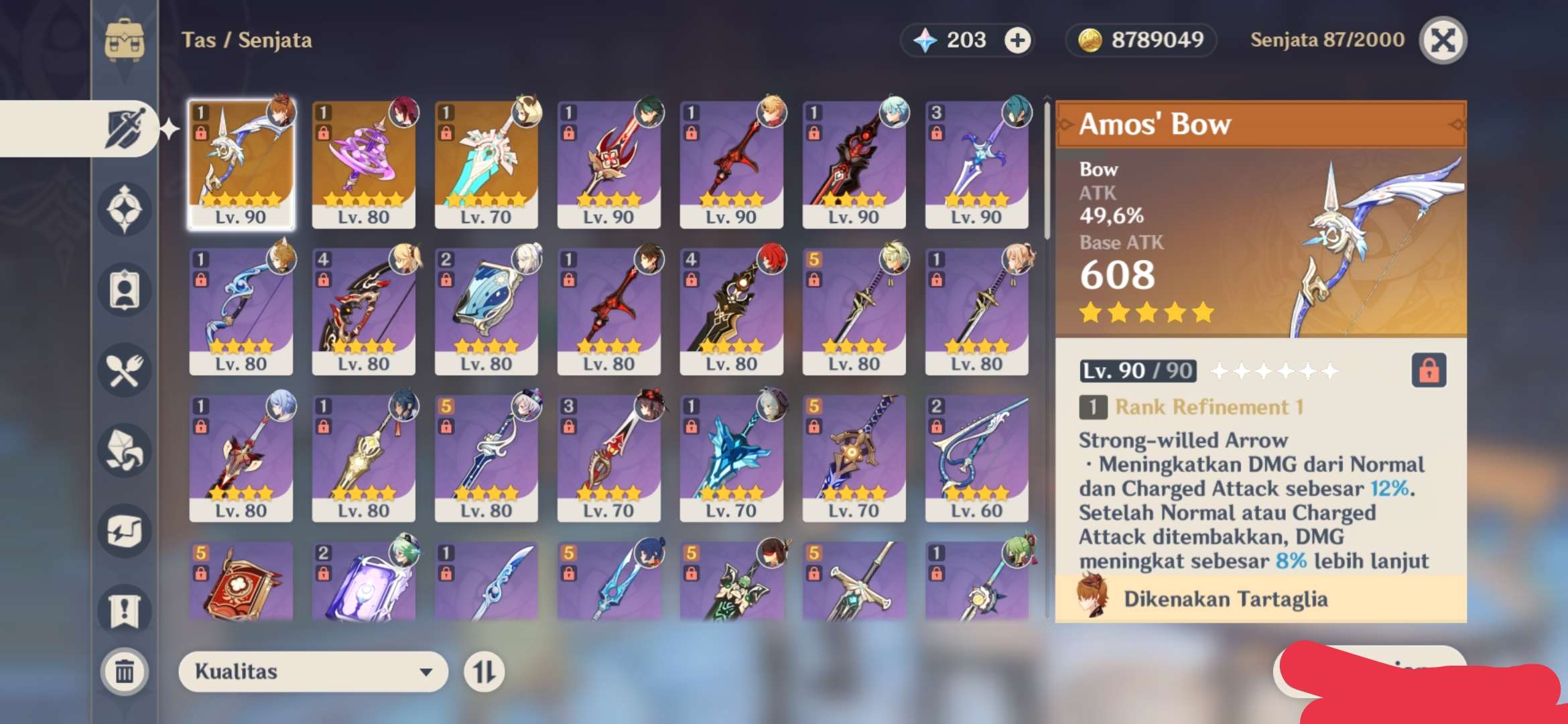 Jual akun ni, 200k - Genshin Impact - QooApp User Notes